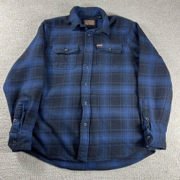Orvis | Jackets & Coats | Orvis Plaid Shirt Jacket Blue Black Mens Size ...
